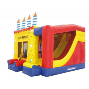 Large Birthday Cake Jumping Castle - Bargain Party Hire